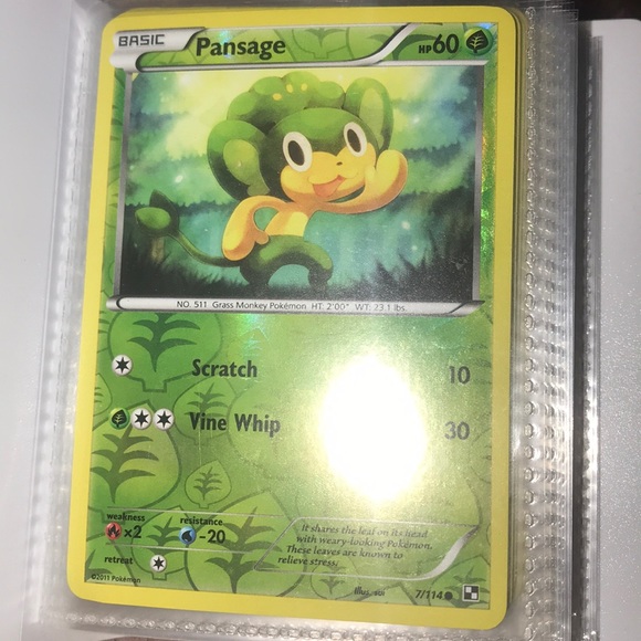 Pokemon | Other | 21 Basic Pansage Rare Pokemon Card | Poshmark